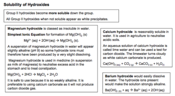 4 Solubility of hydroxides and sulfates