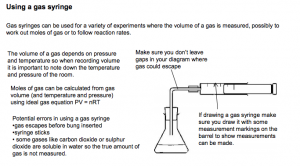 8 Using a gas syringe