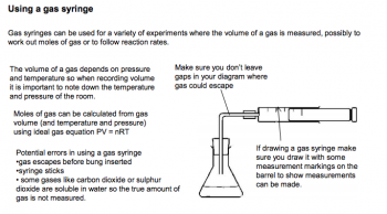 8 Using a gas syringe