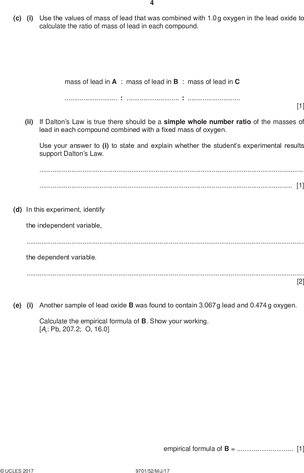 CIE Jun 2017 v2 Paper 5 Q1 (with explained solutions)