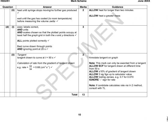 Specimen MS Paper 1 OCR Chemistry A AS Level 21 1