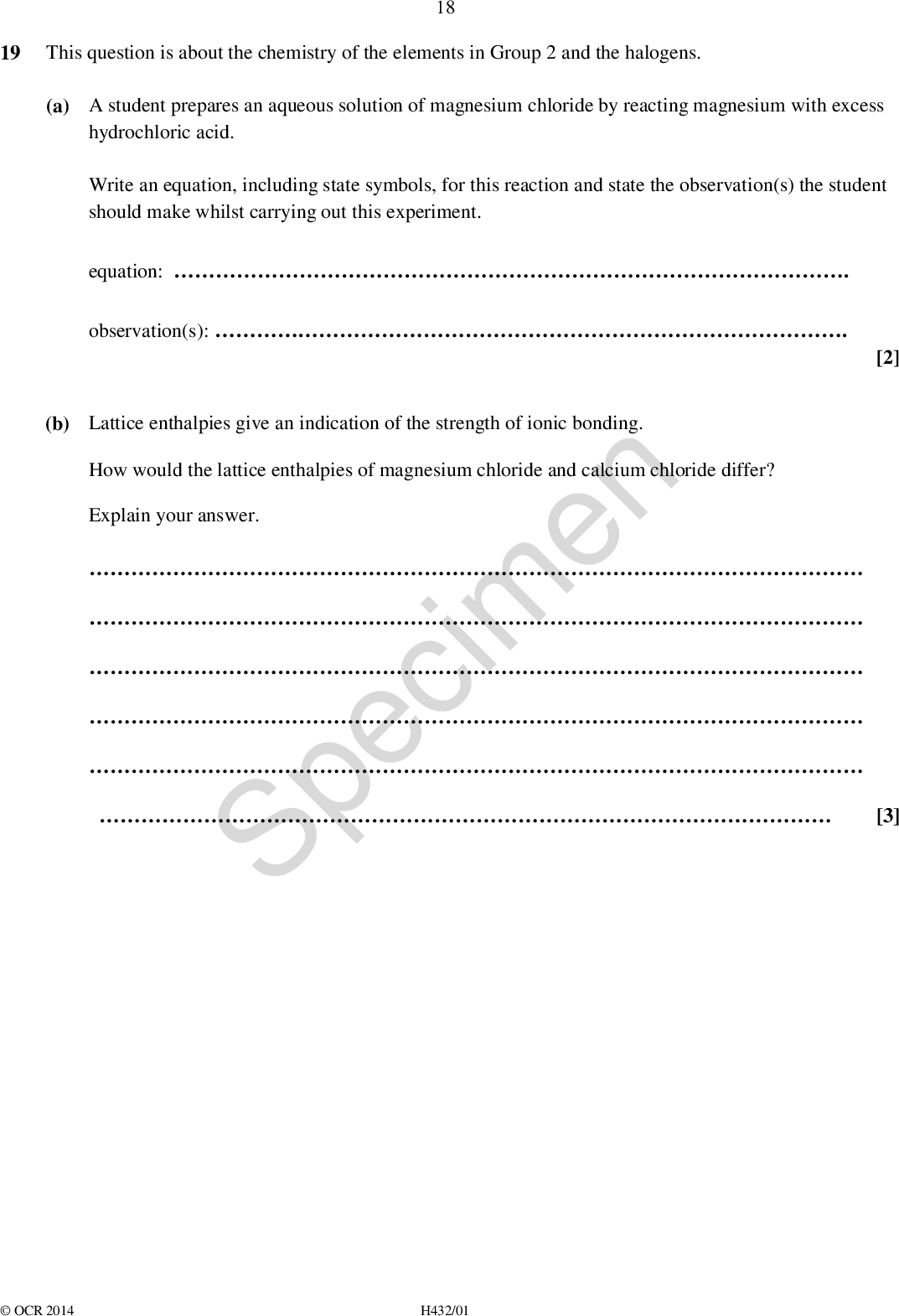 OCR A Specimen Paper 1 Q19 (with explained solutions)